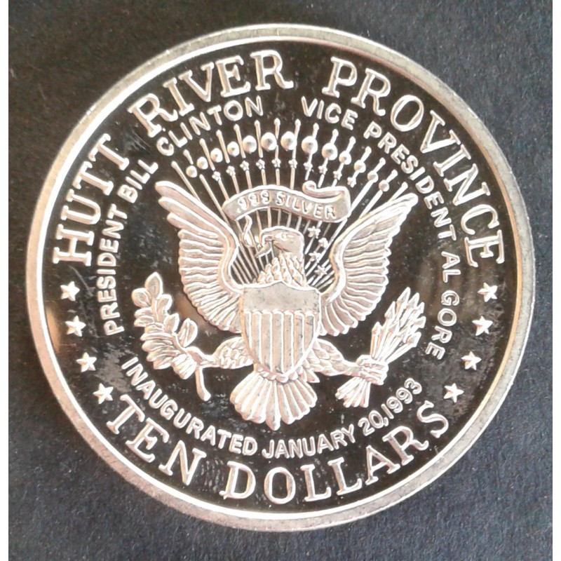 1993 1 Oz Hutt River Province Bill Clinton Silver Round