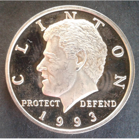 1993 1 Oz Hutt River Province Bill Clinton Silver Round