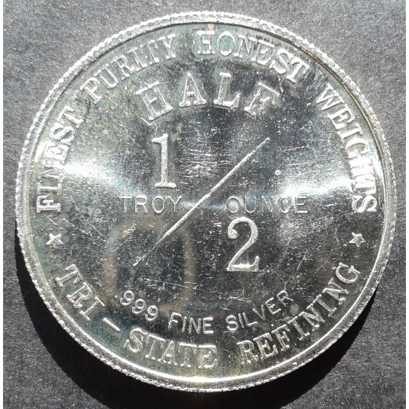 1976 1/2 Oz Tri State Refining Eagle/Bell Silver Round