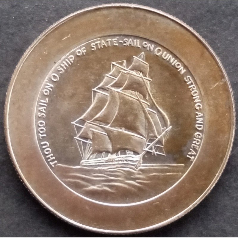 1980 1 Oz Leopard USS Constitution Silver Round